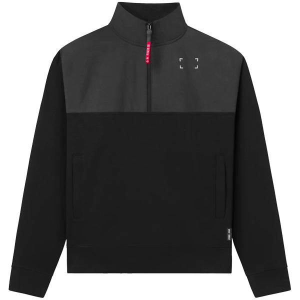 ASRV Tech-Terry™ Paneled Quarter Zip Pullover in Black for Men – DSTNC