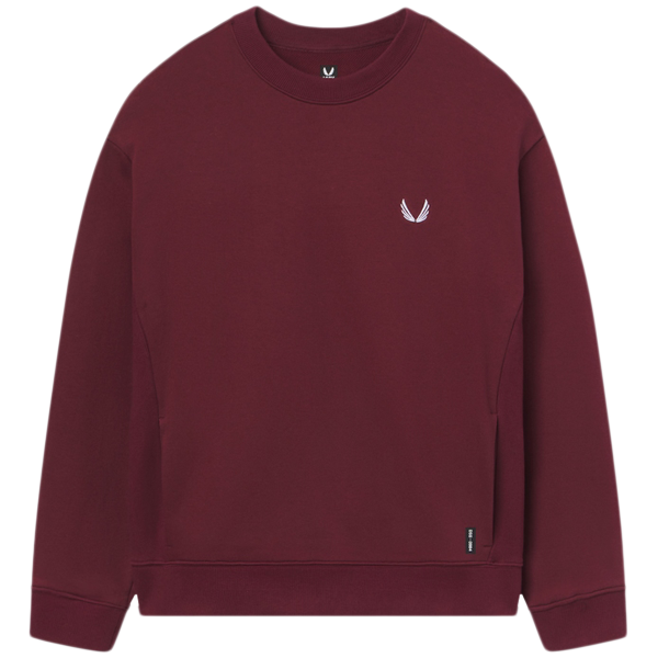 ASRV Herringbone Terry Crew Neck in Crimson Red for Men – DSTNC